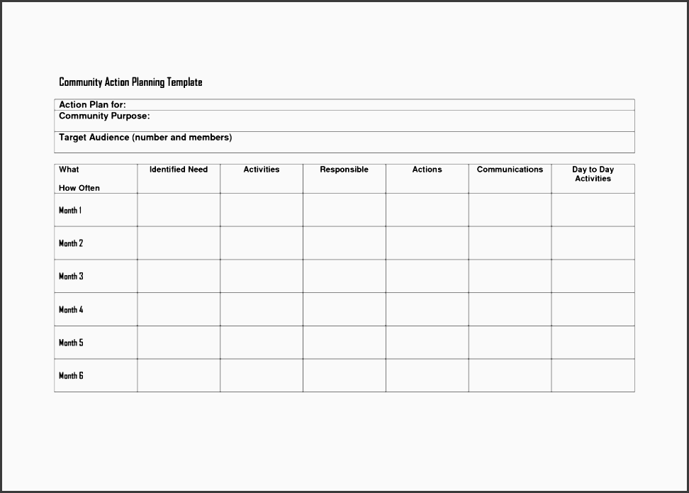 6 Action Planner Template SampleTemplatess SampleTemplatess