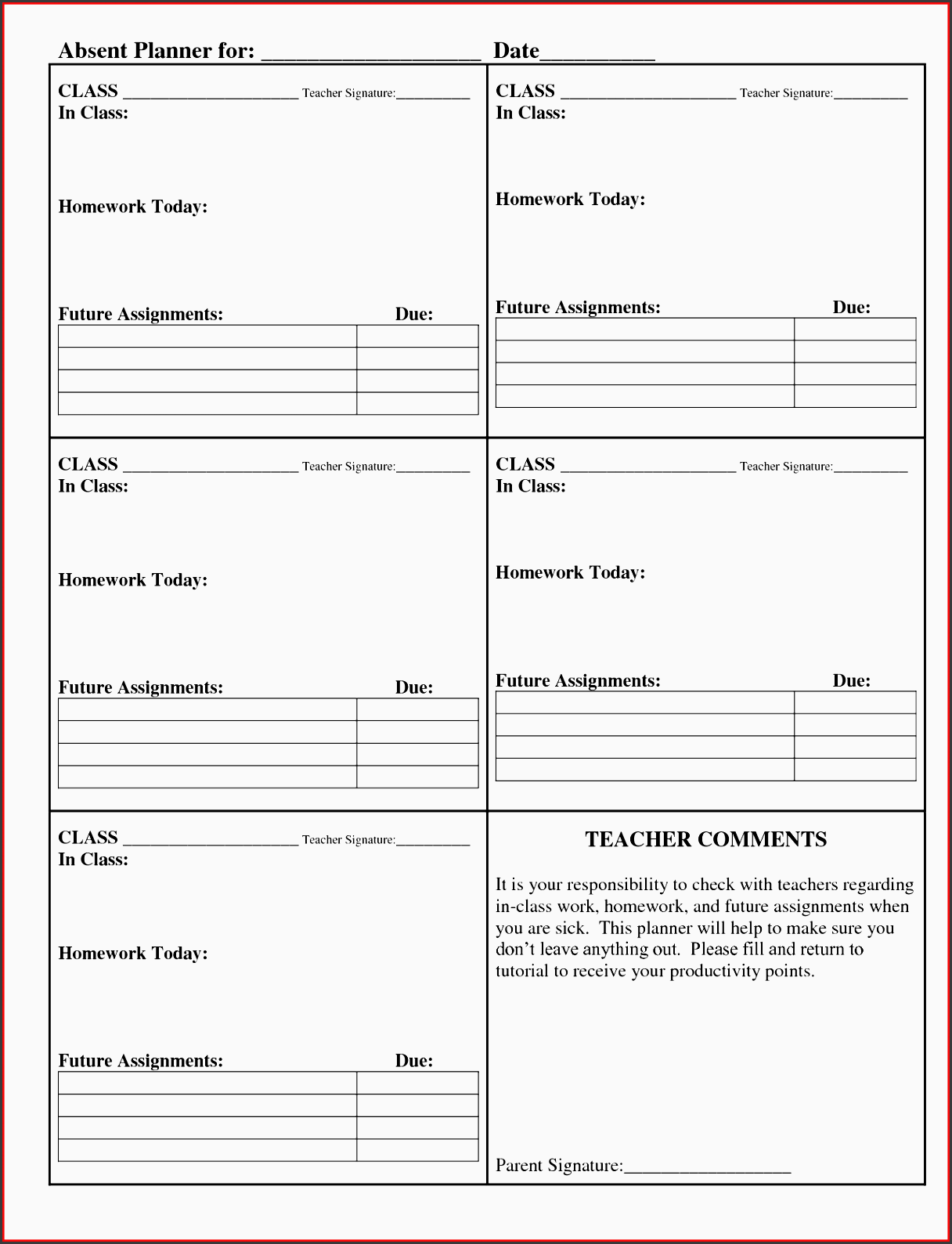 7 Best Assignment Planer Template SampleTemplatess SampleTemplatess