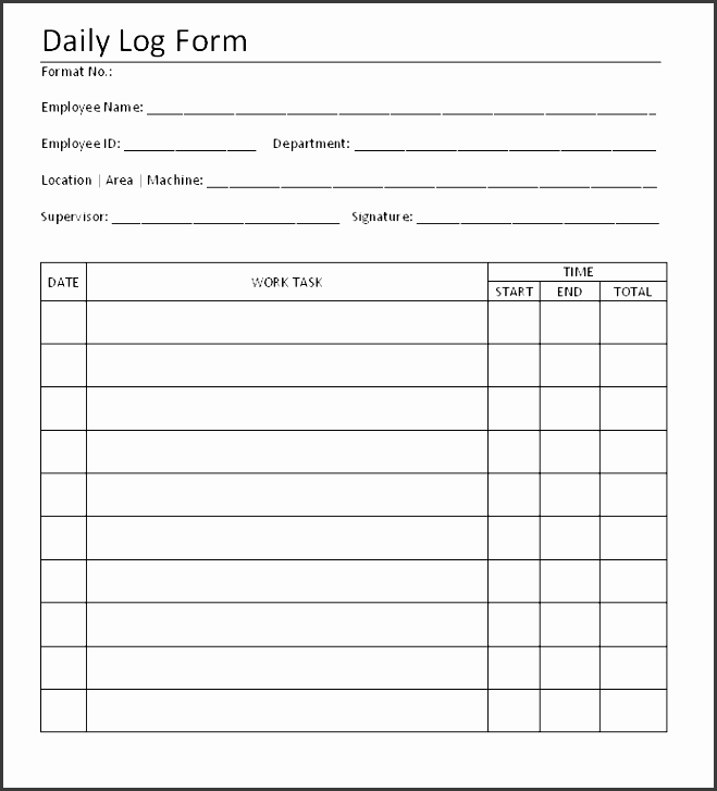 6 Daily Work Log Template For Personal Use SampleTemplatess