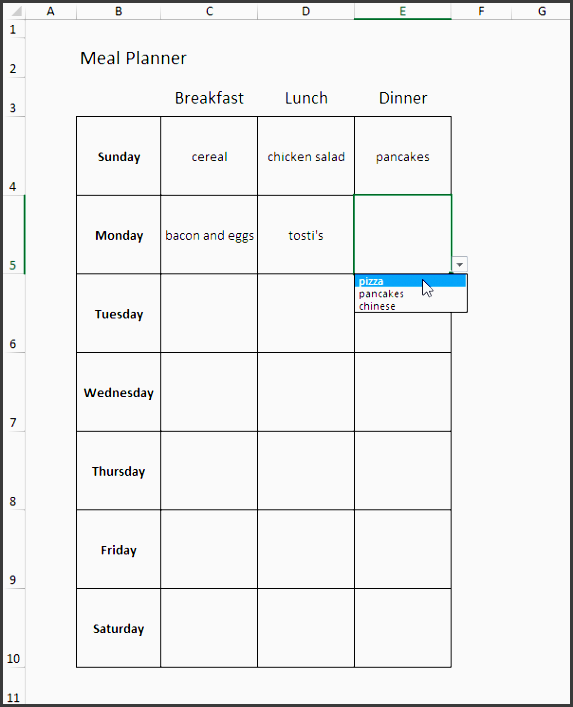 6 How To Make Monthly Meal Planner In Excel SampleTemplatess 