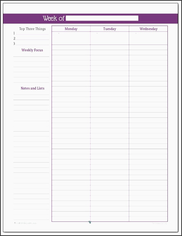 8 One Week Planner Format SampleTemplatess SampleTemplatess