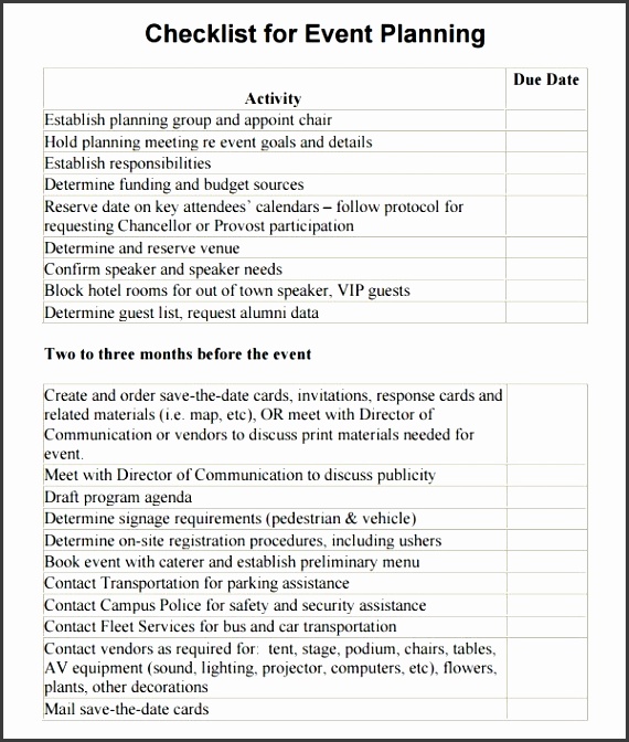 8 Event Checklist Template Word SampleTemplatess SampleTemplatess