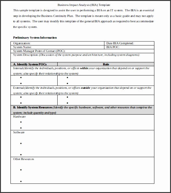 10 System Impact Analysis Document Template SampleTemplatess