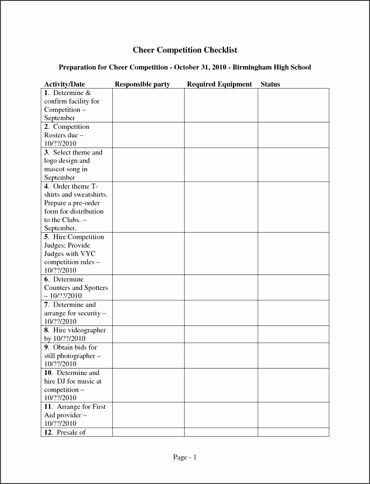 6 Microsoft Word 2010 Checklist Template SampleTemplatess 