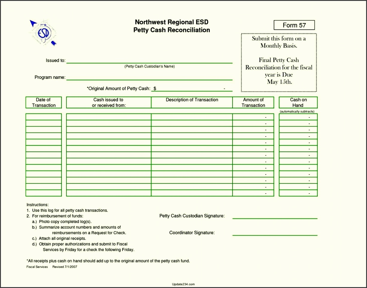 6 Petty Cash Replenishment Form Template SampleTemplatess 6 Petty Cash Replenishment Form Template SampleTemplatess